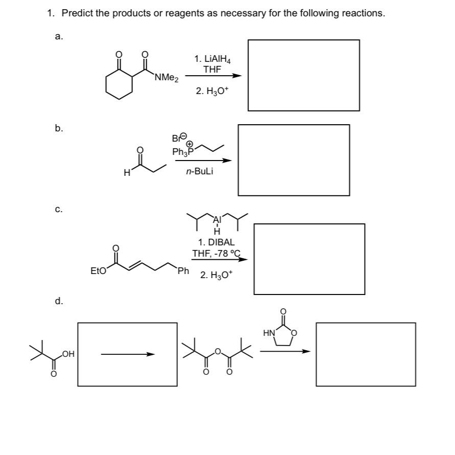Solved Predict the products or reagents as necessary for the | Chegg.com