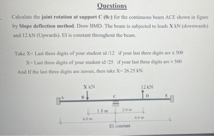 Solved Questions Calculate the joint rotation at support C | Chegg.com