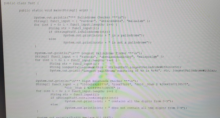 Solved 1 String Stuff Create a class StringStuff and the | Chegg.com