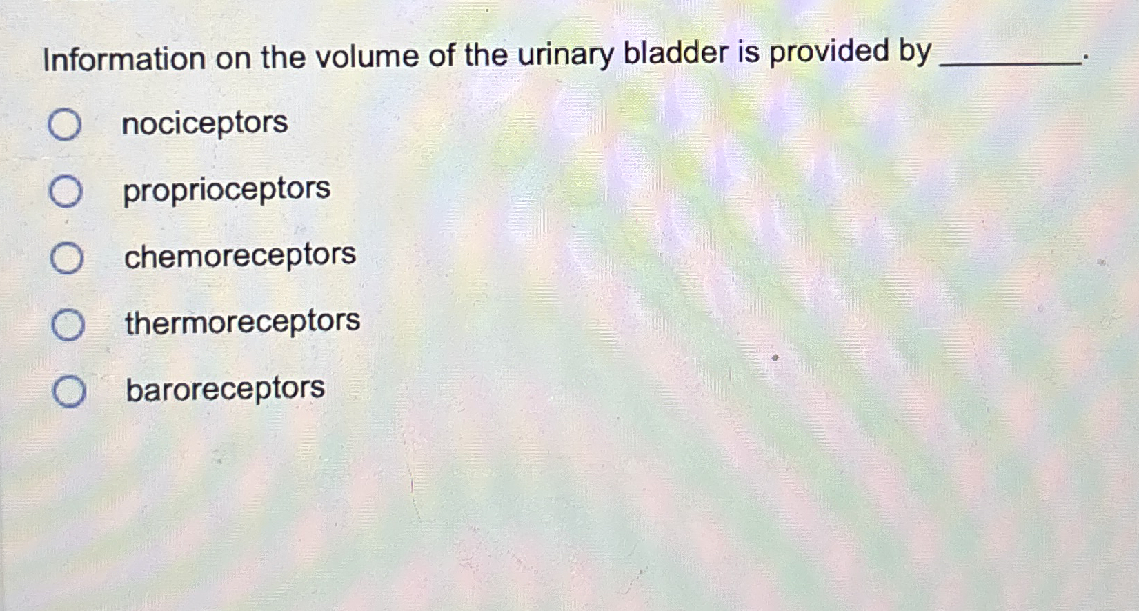 Solved Information on the volume of the urinary bladder is | Chegg.com