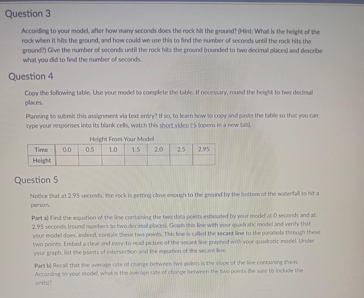 Solved Watch Out for Falling Rocks A national park visitor | Chegg.com