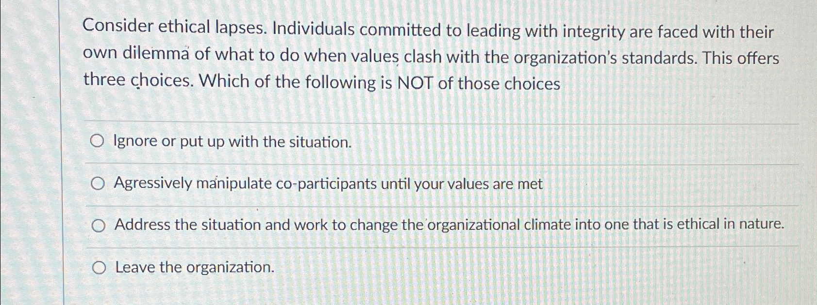 Solved Consider ethical lapses. Individuals committed to | Chegg.com