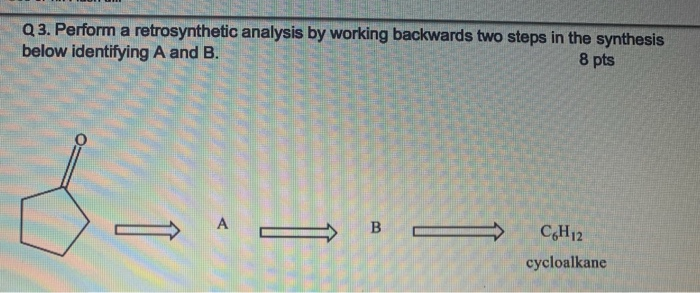 Solved Q3. Perform a retrosynthetic analysis by working | Chegg.com
