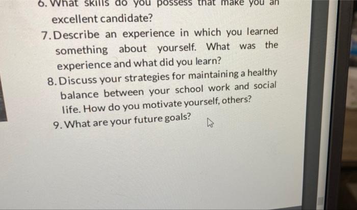 Solved 6. What skills do you possess that make you an | Chegg.com