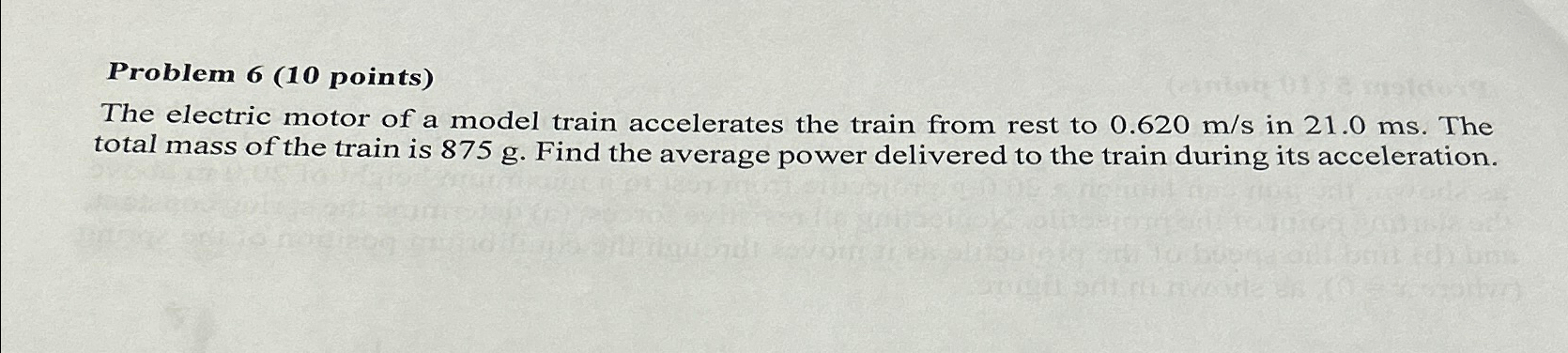 Solved Problem 6 (10 ﻿points)The electric motor of a model | Chegg.com