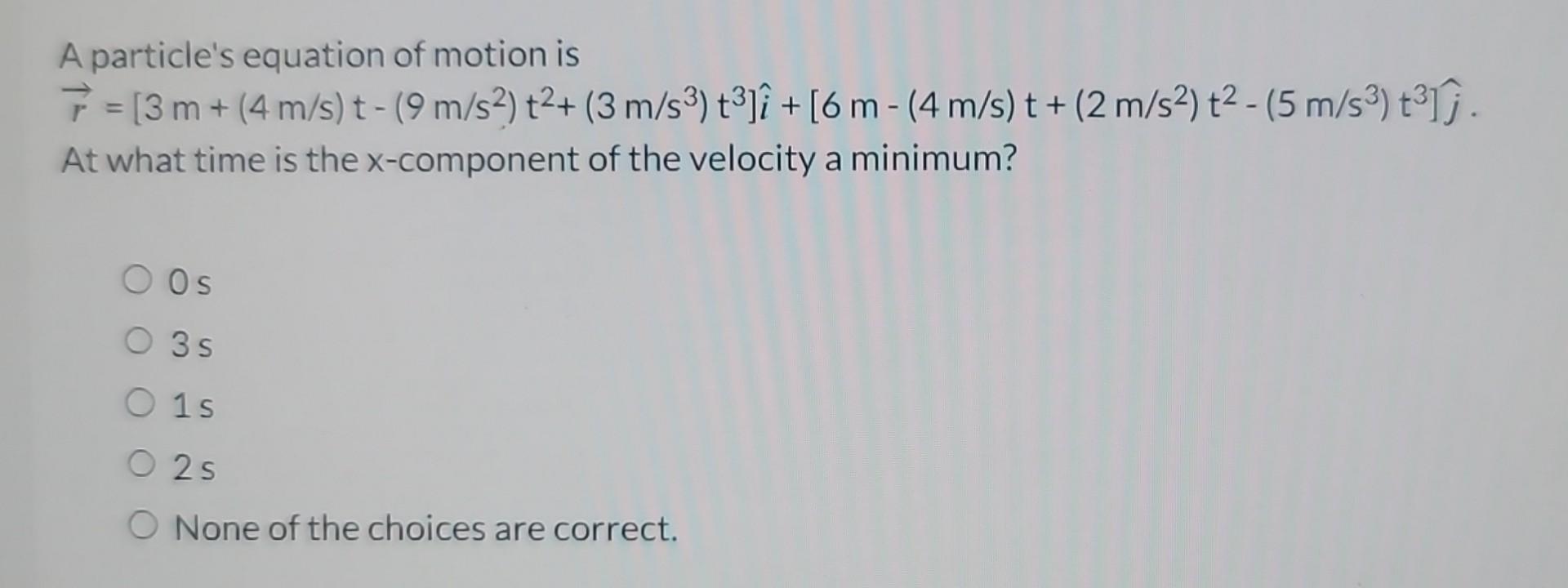 Solved A particle's equation of motion is | Chegg.com