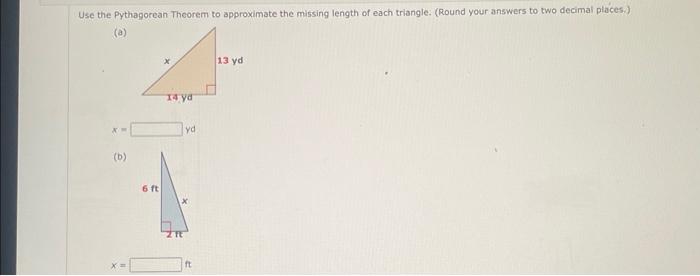 Solved Use the Pythagorean Theorem to approximate the | Chegg.com