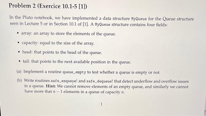 Solved In the Pluto notebook, we have implemented a data | Chegg.com