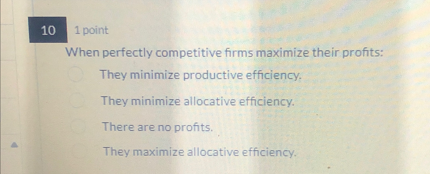 Solved 101 ﻿pointWhen perfectly competitive firms maximize | Chegg.com