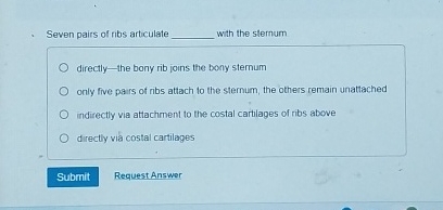 Solved Seven pairs of ribs articulate ﻿with the | Chegg.com