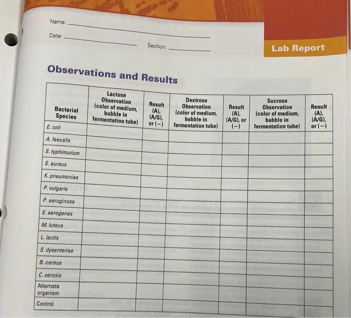 Solved Observations and Results | Chegg.com