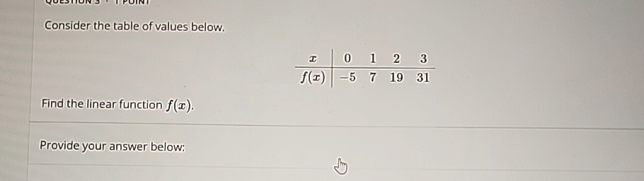Solved Consider the table of values | Chegg.com