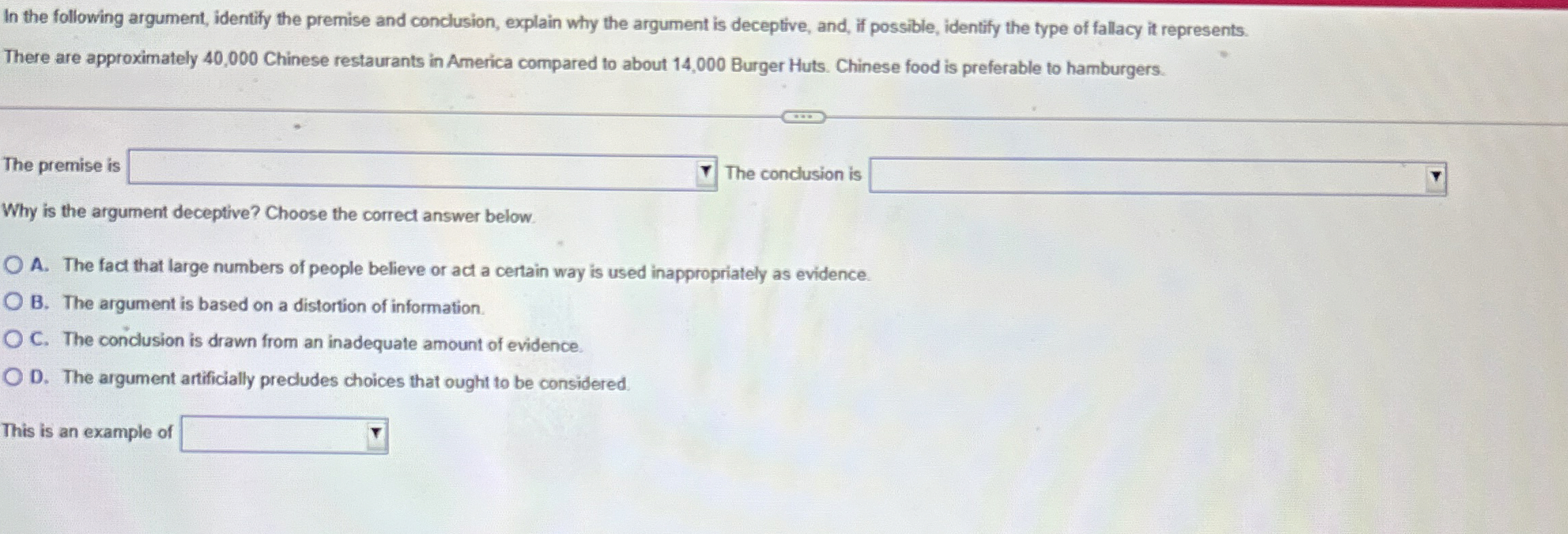 Solved In the following argument, identify the premise and | Chegg.com