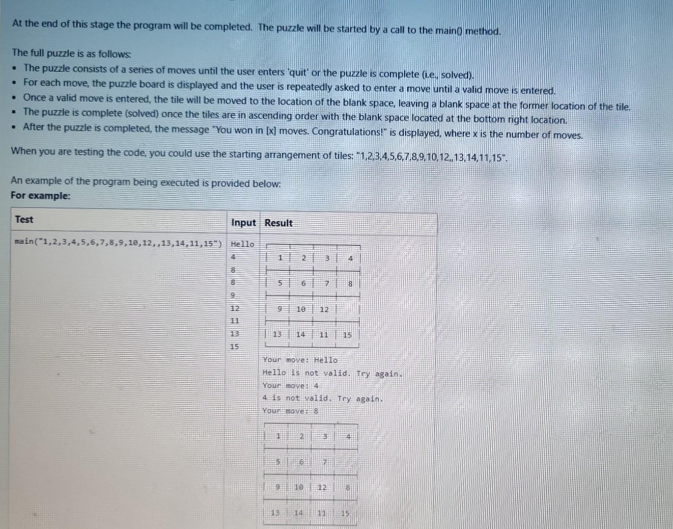 Solved At the end of this stage the program will be | Chegg.com