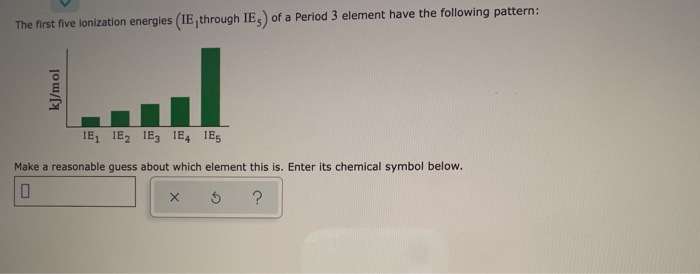 Solved The first five ionization energies (IE, through IE) | Chegg.com