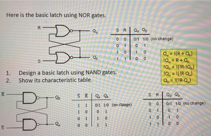Solved Referring to the basic SR latch constructed with NOR | Chegg.com
