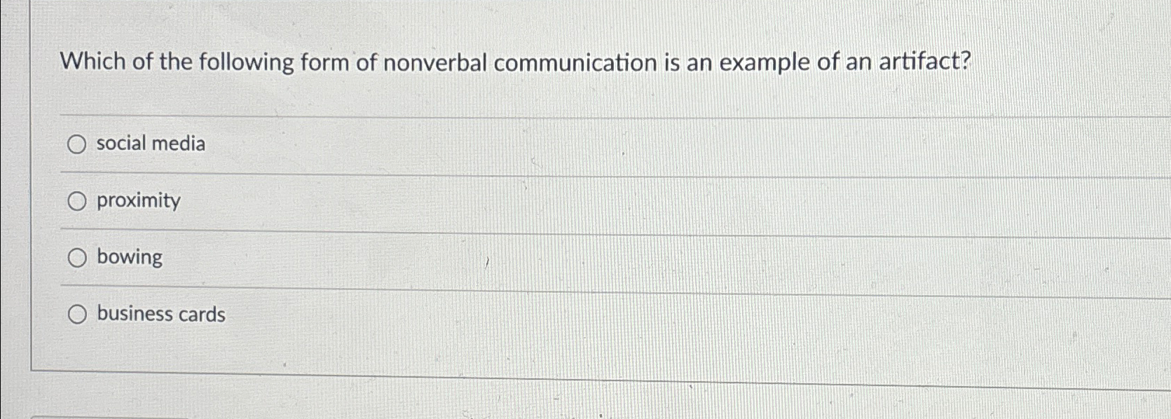 Solved Which of the following form of nonverbal | Chegg.com
