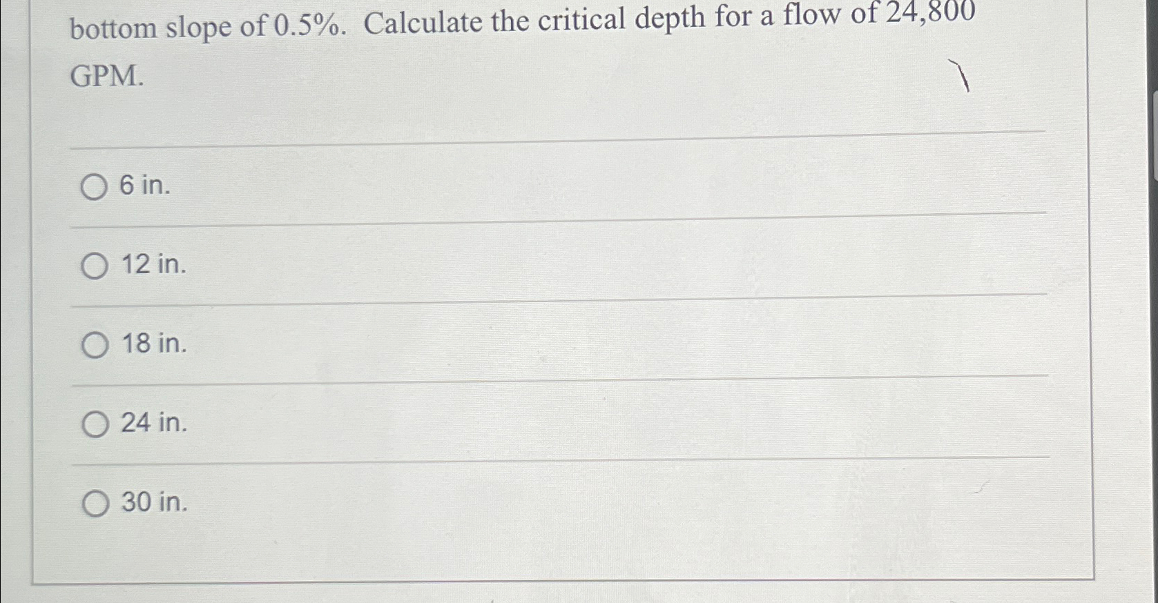Solved bottom slope of 0.5%. ﻿Calculate the critical depth | Chegg.com