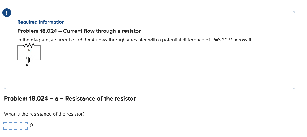 Solved !Required informationProblem 18.024 - ﻿Current flow | Chegg.com