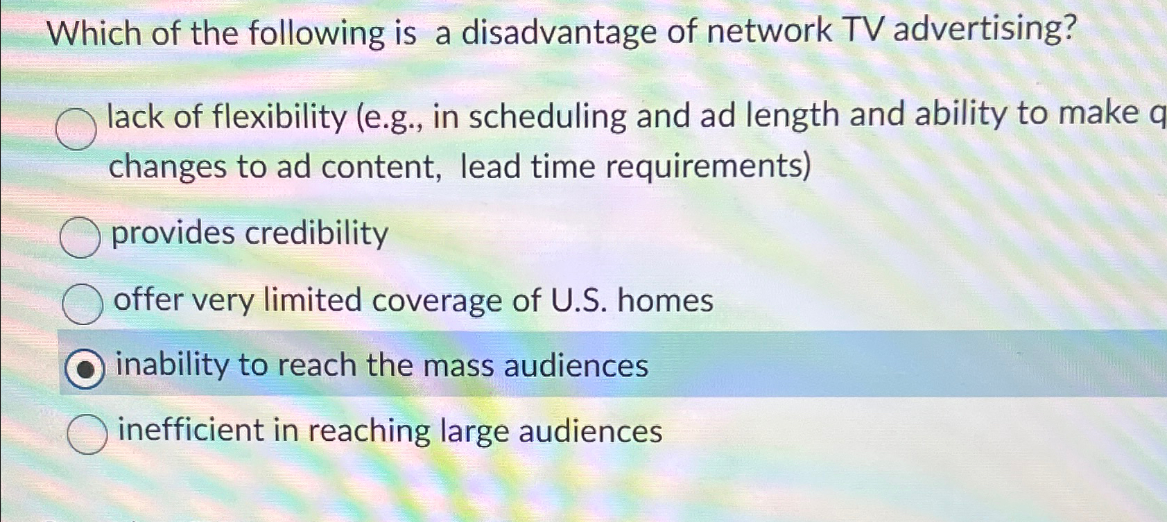 Solved Which of the following is a disadvantage of network | Chegg.com