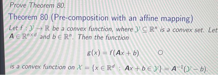 Solved Prove Theorem 80. Theorem 80 (Pre-composition with an | Chegg.com
