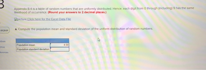 Solved Appendix B.4 is a table of random numbers that are | Chegg.com
