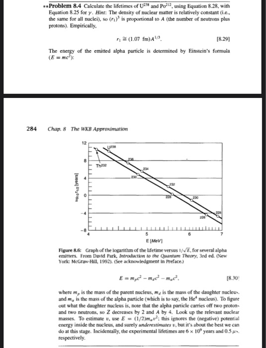 Solved *Problem 8.1 Use the WKB approximation to find the | Chegg.com