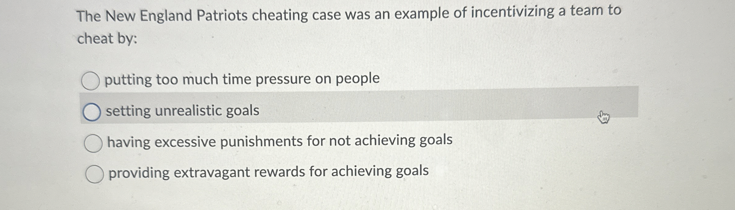 Solved The New England Patriots cheating case was an example | Chegg.com