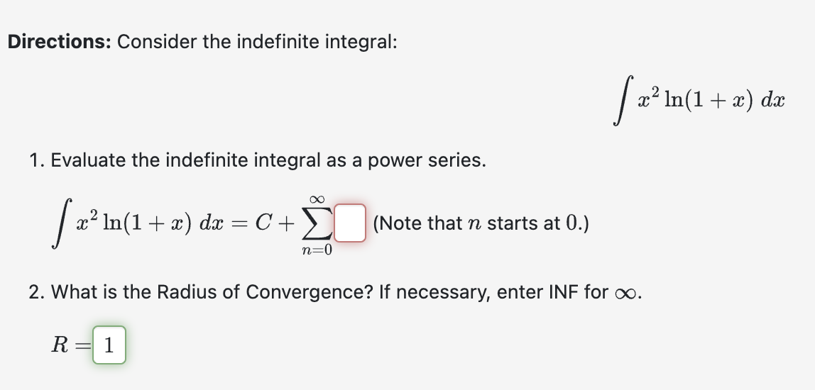 Solved Directions: Consider the indefinite | Chegg.com
