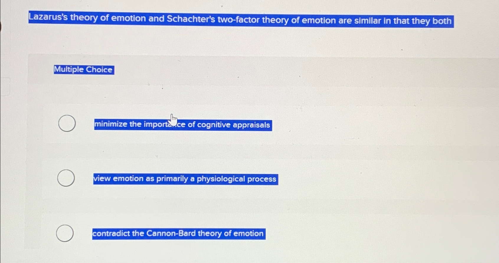 Solved Lazarus's theory of emotion and Schachter's | Chegg.com