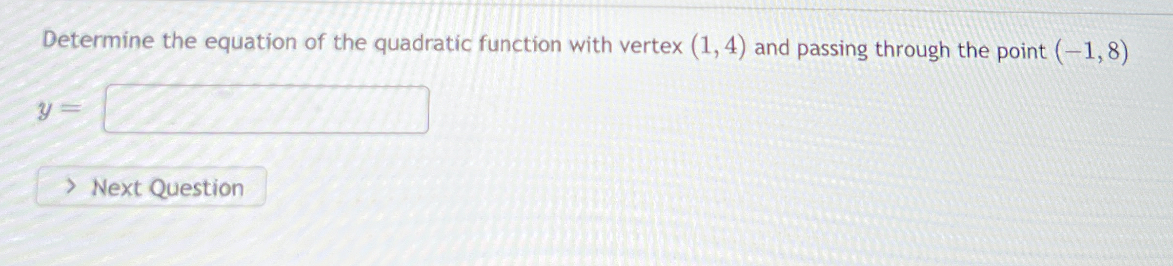 Solved Determine the equation of the quadratic function with | Chegg.com