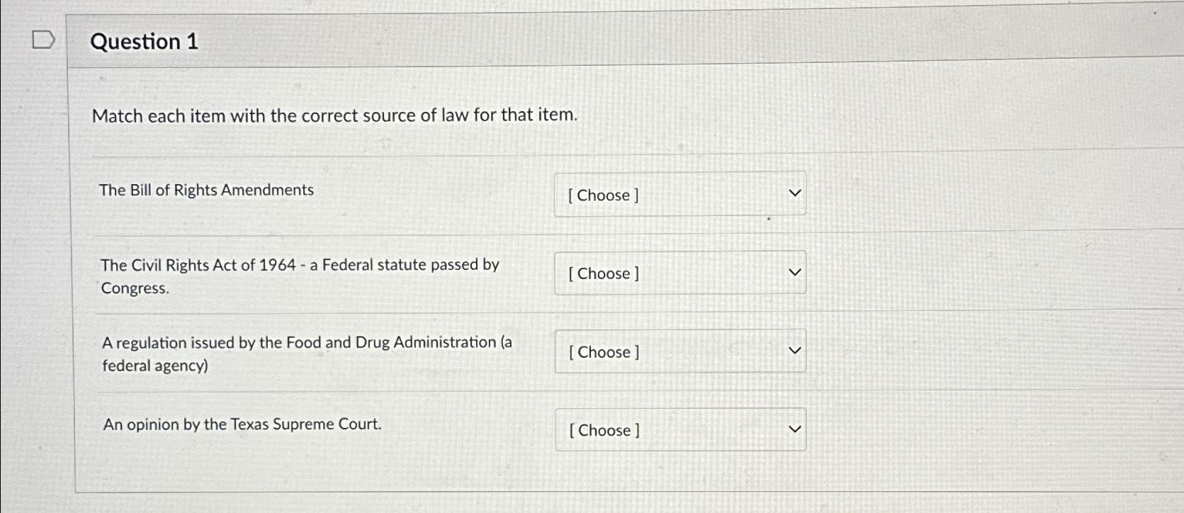 Solved Question 1Match each item with the correct source of | Chegg.com
