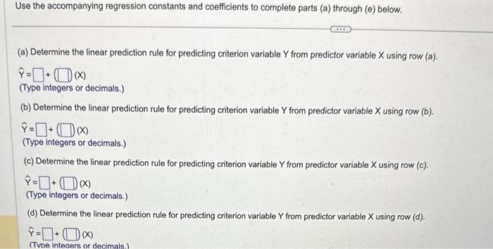 Solved (a) Determine the linear prediction rule for | Chegg.com