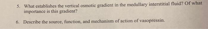 Solved 5. What establishes the vertical osmotic gradient in | Chegg.com