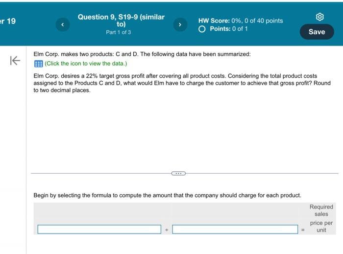 Solved Elm Corp. makes two products: C and D. The following | Chegg.com