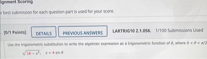 Solved ignment Scoring r best submission for each question | Chegg.com