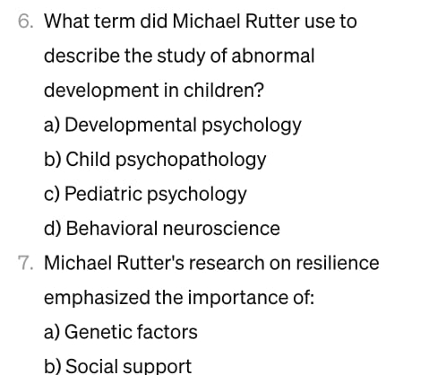 Solved What term did Michael Rutter use to describe the | Chegg.com