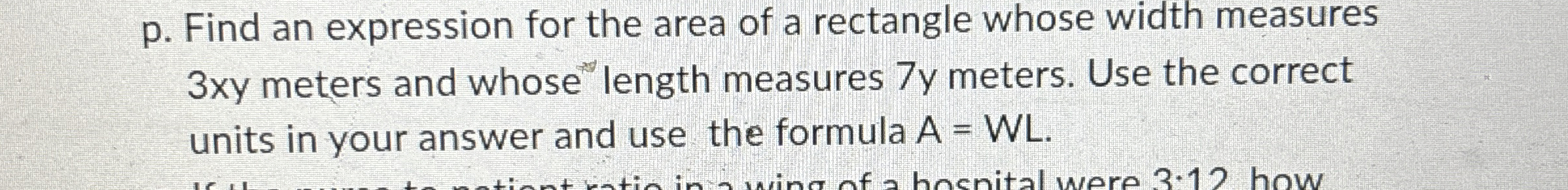 Solved p. ﻿Find an expression for the area of a rectangle | Chegg.com