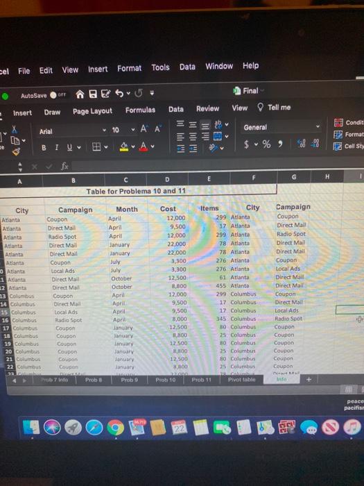 Excel File Edit View Insert Format Tools Data Window | Chegg.com