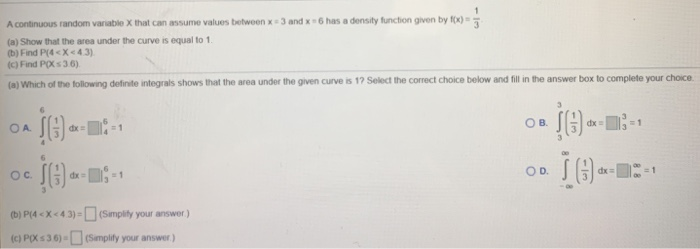 Solved A continuous random variable X that can assume values | Chegg.com