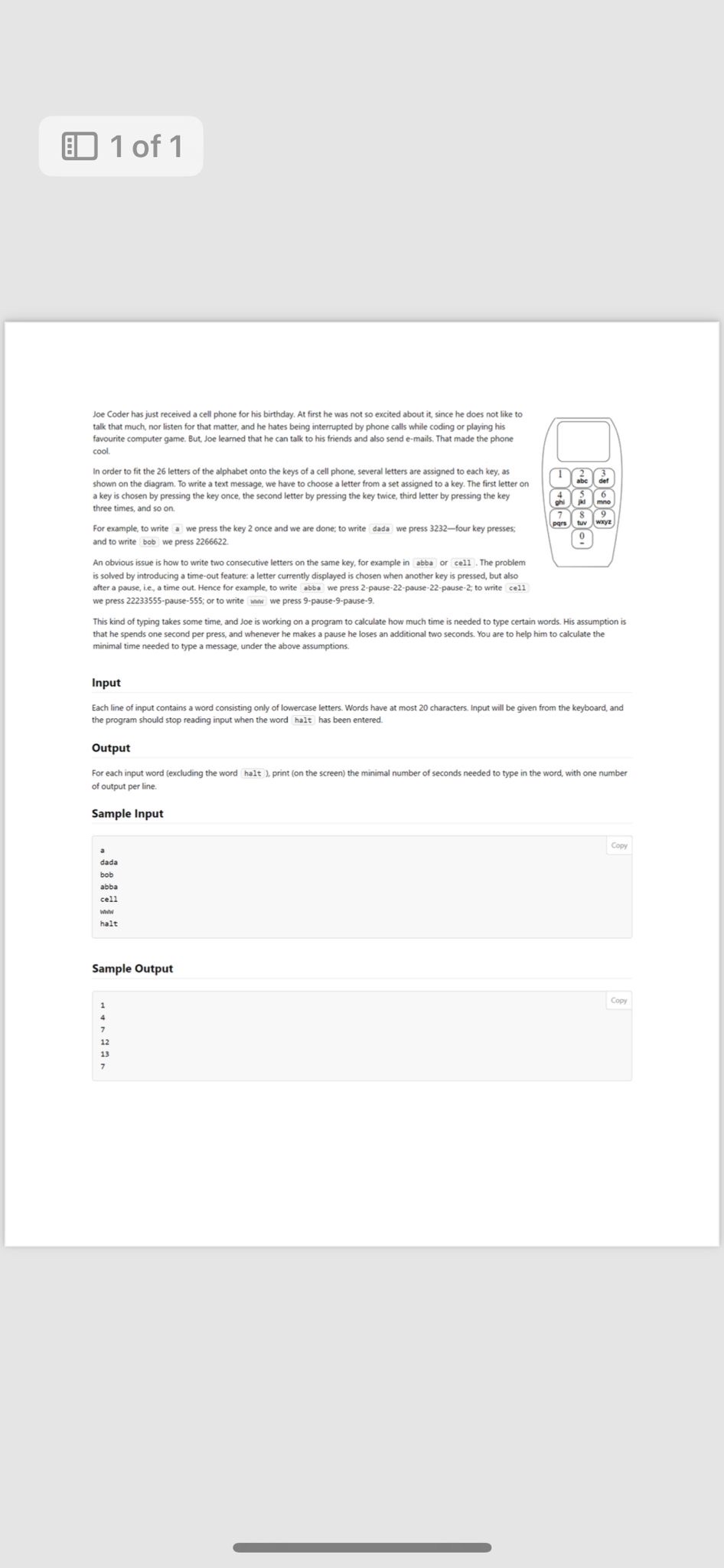 Joe Coder has just received a cell phone for his | Chegg.com