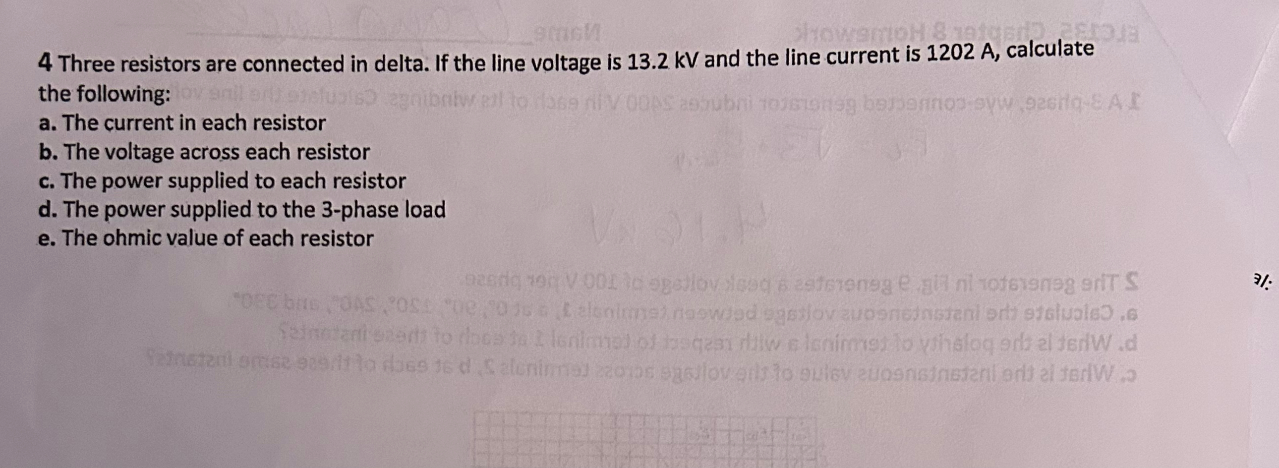 Solved 4 ﻿Three resistors are connected in delta. If the | Chegg.com