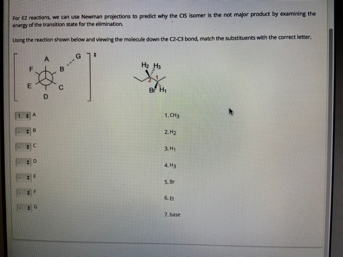Solved For E2 reactions, we can use Newman projections to | Chegg.com
