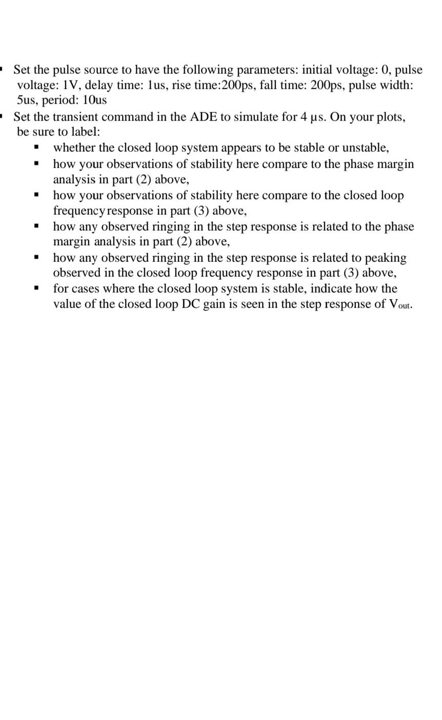 Solved Open Loop Response For the above feedback system, | Chegg.com