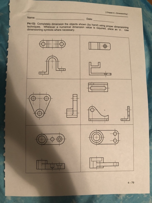Chec- Name P4.13) Completely dimension the objects | Chegg.com