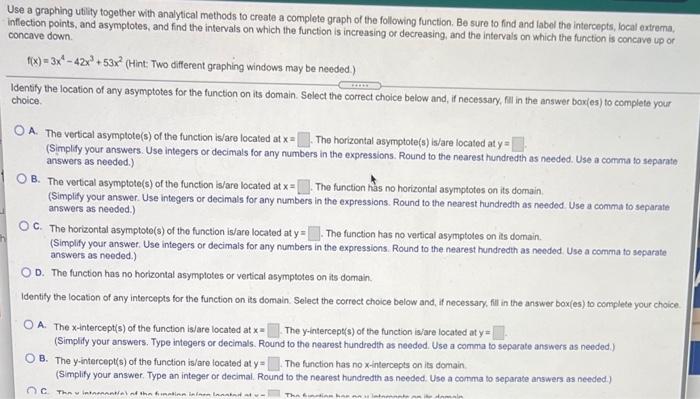 Solved Use a graphing utility together with analytical | Chegg.com