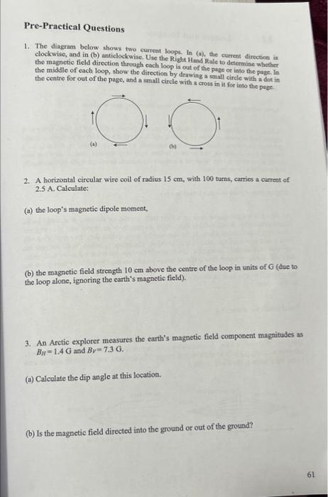 Solved 1. The diagram below shows two current looph. In (a), | Chegg.com