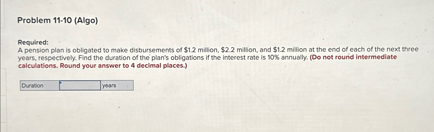 Solved Problem 11-10 (Algo)Required:A pension plan is | Chegg.com