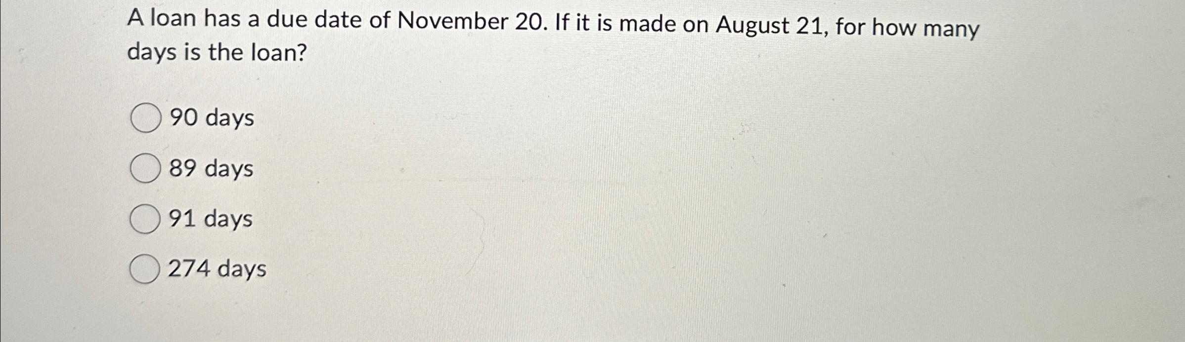 Solved A loan has a due date of November 20. ﻿If it is made | Chegg.com