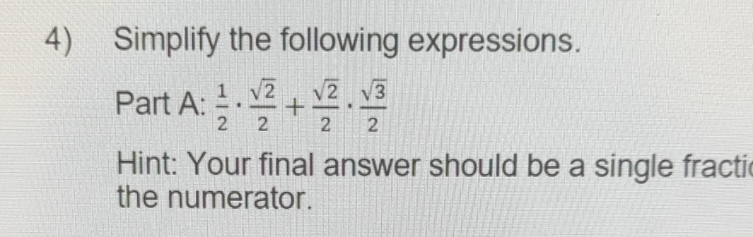 Solved Simplify the following expressions.Part A: | Chegg.com